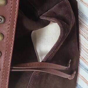 Sundance | Bags | Sundance Brown Suede Leather Backpack With Stud ...